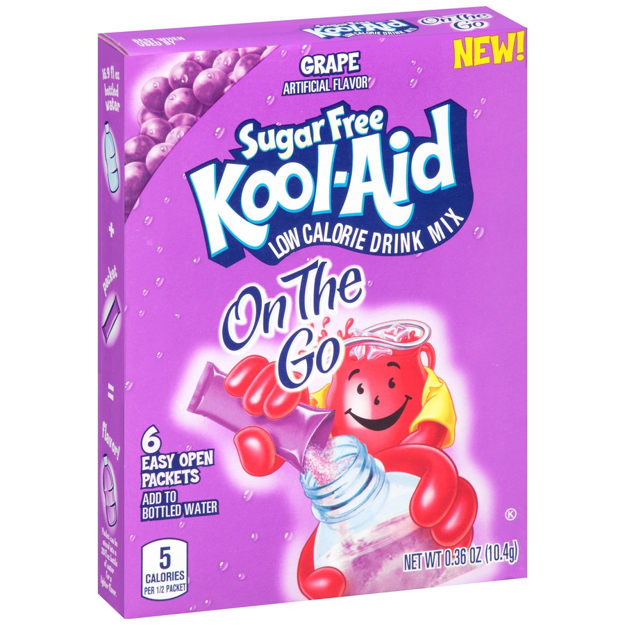 Kool-Aid Sugar-Free Grape On The Go Drink Mix Sticks 6 ct; 0.36 oz | Shipt