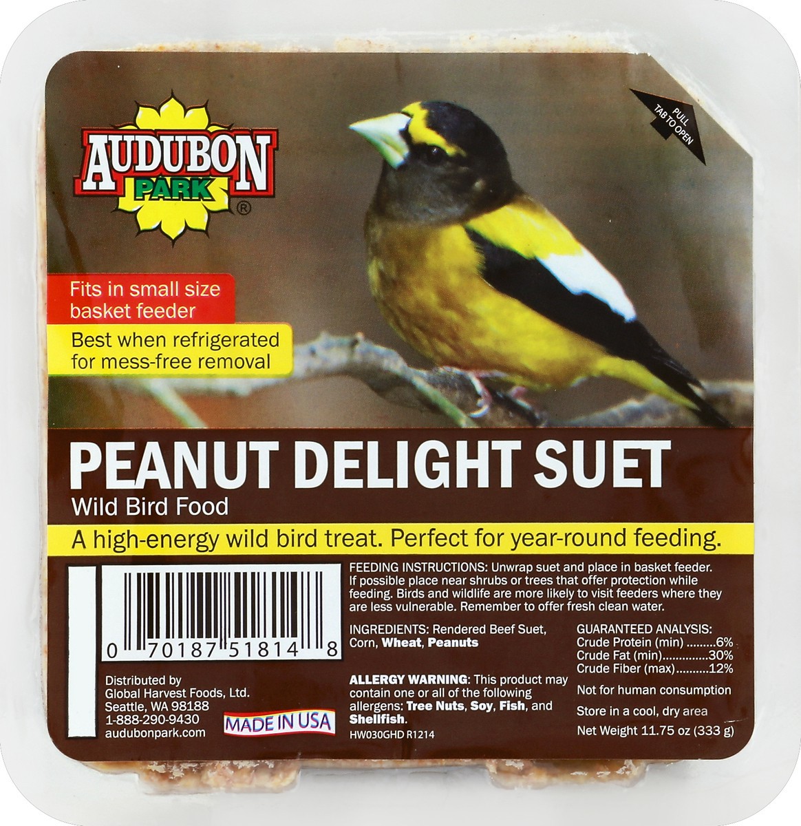 Audubon Park Audubon Peanut Delight Suet Bird Food 11.75 oz | shipt
