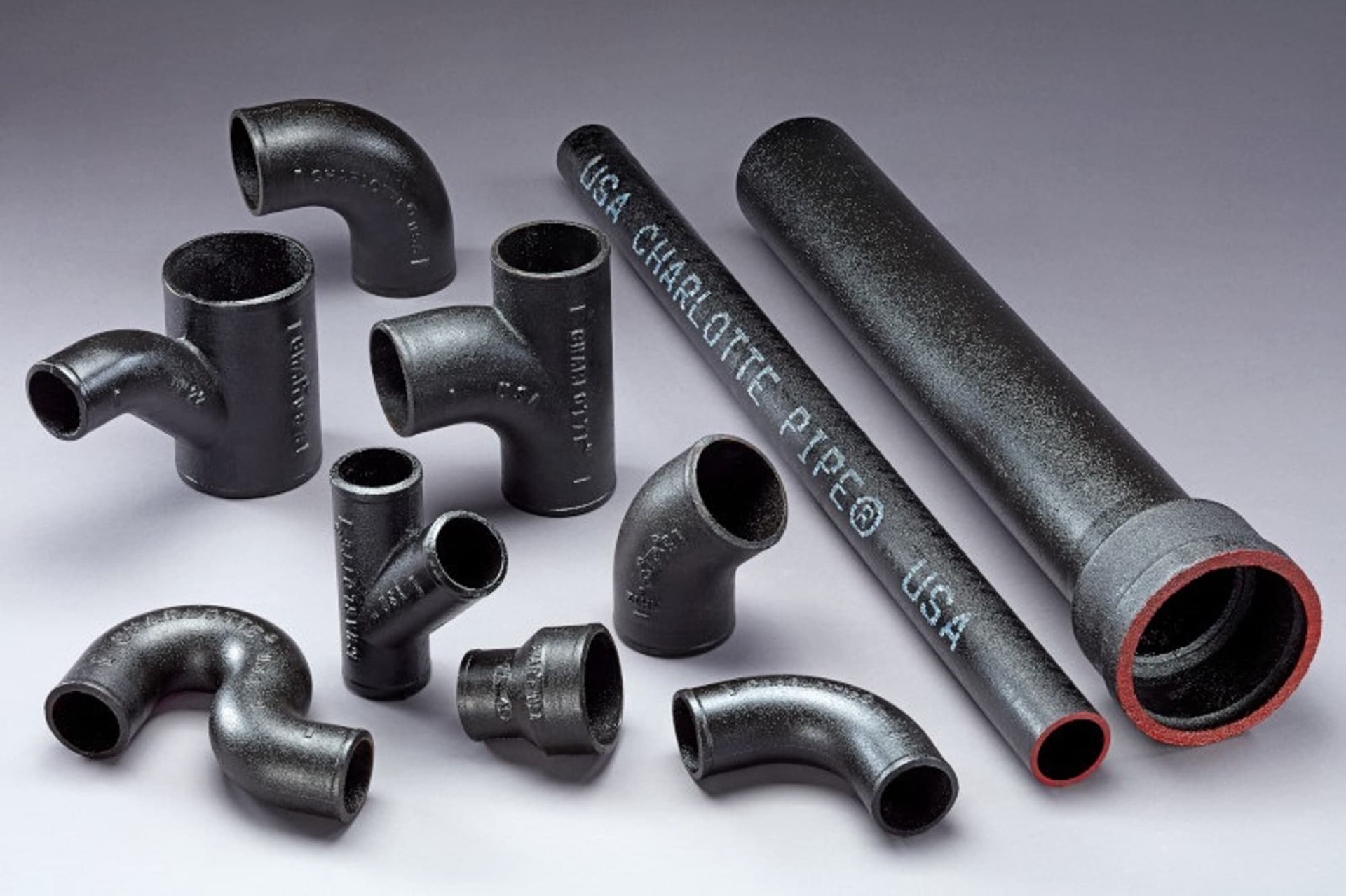 Charlotte Pipe 4-in Black Cast Iron Wye and Eighth Bend Combo Pipe ...