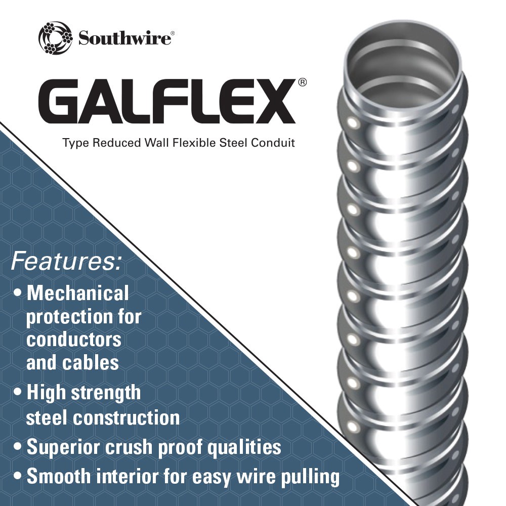 Southwire 3/8-in x 25.0-ft Silver Galflex RWS Metallic Flex Conduit 1 ...