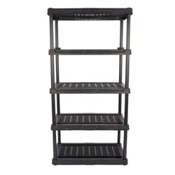 Project Source 5 -Tier Heavy Duty Black Plastic Utility shelving unit ...