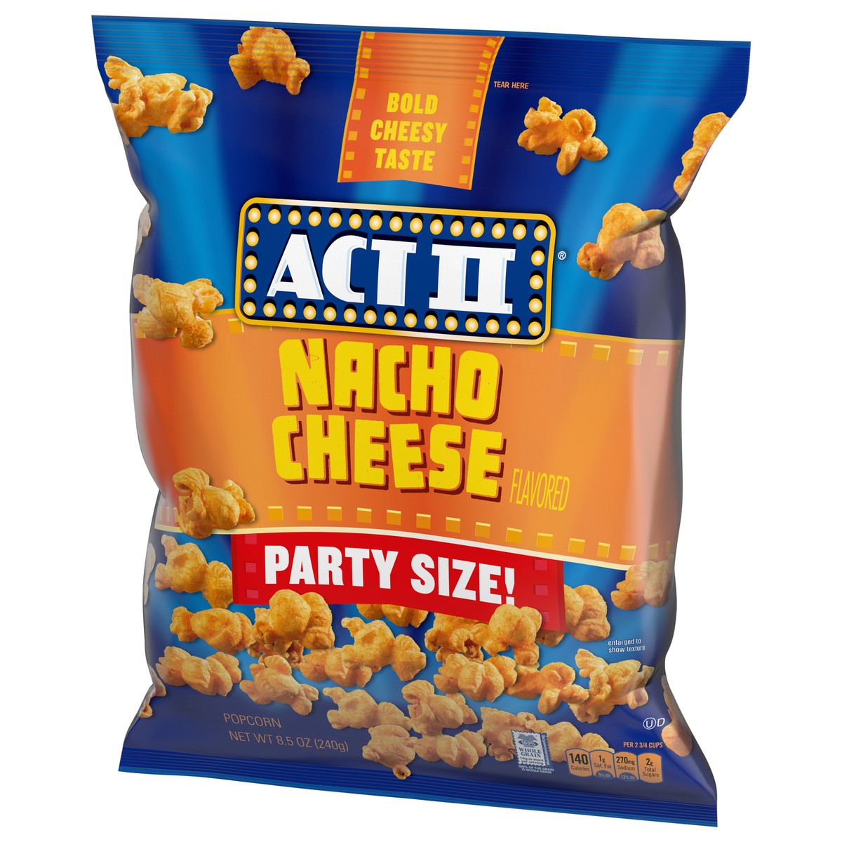 ACT II Nacho Cheese Flavored Popped Popcorn Party Size!, Gluten Free, 8 ...
