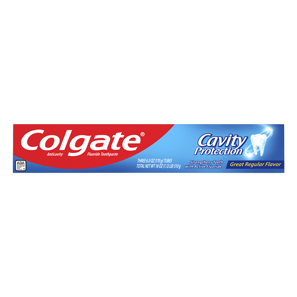 Colgate Cavity Protection Fluoride Toothpaste Great Regular Flavor ...