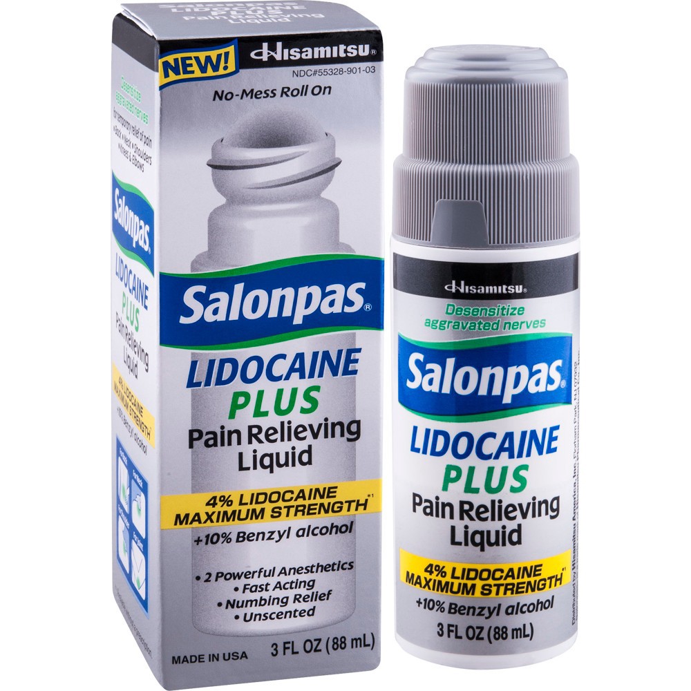 Salonpas Lidocaine Plus Pain Relieving Liquid Roll-on 3 fl oz | Shipt