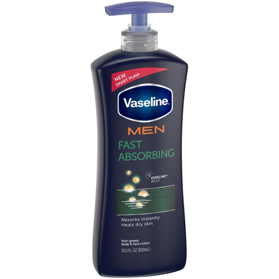 Vaseline Men Fast Absorbing Moisture 3-in-1 Body, Face & Hands Pump ...
