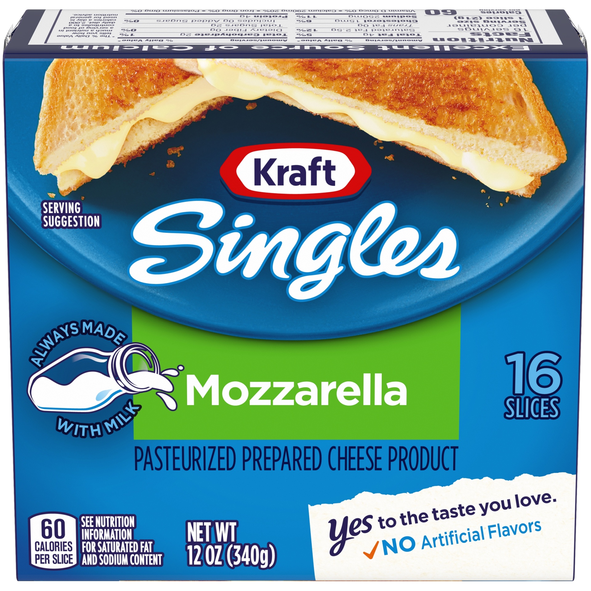 Kraft Singles Mozzarella Cheese Slices Pack 12 oz | Shipt