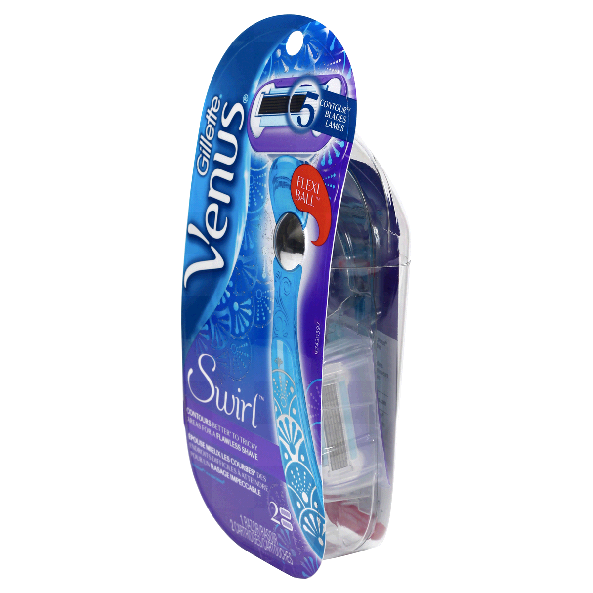 Gillette Venus Swirl Flexiball Women's Razor - 1 Handle + 2 Refills 3 ...