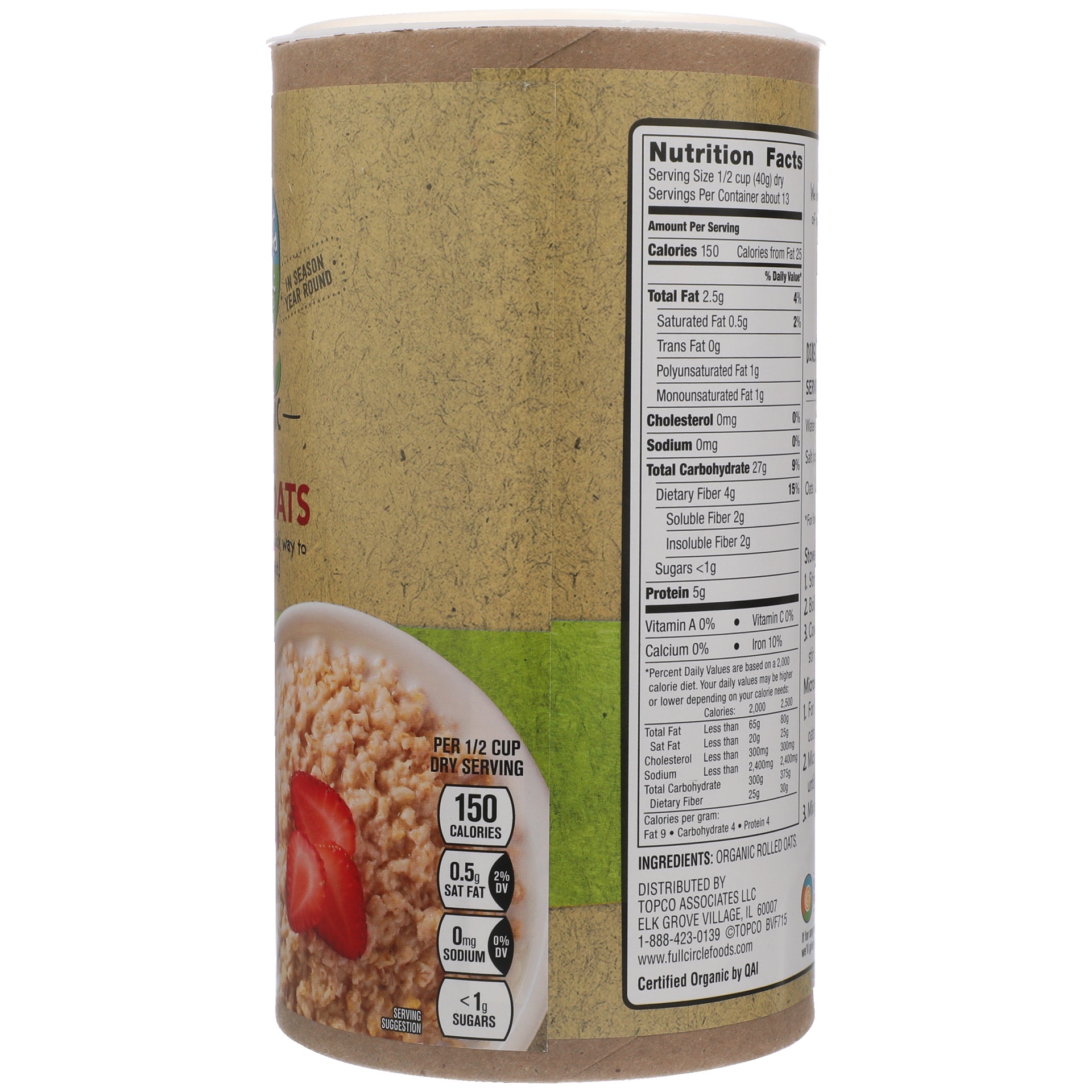 Full Circle Market Organic Quick Oats 18 oz | Shipt