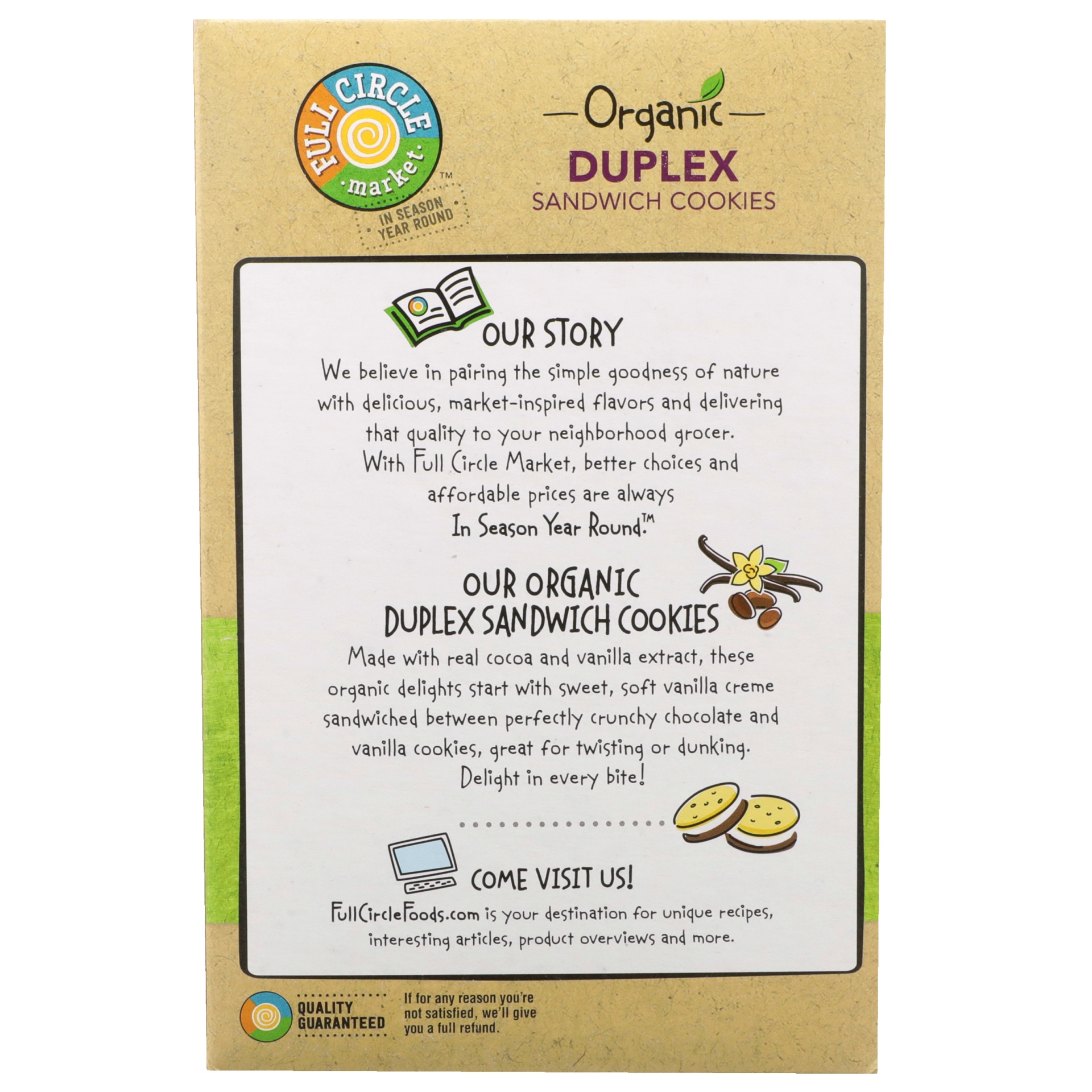 Full Circle Market Duplex Chocolate & Vanilla Sandwich Cookies With ...