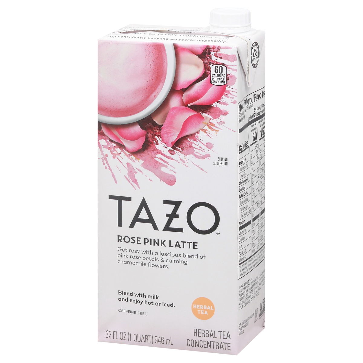 Tazo Rose Pink Latte Herbal Tea Concentrate 32 oz | Shipt