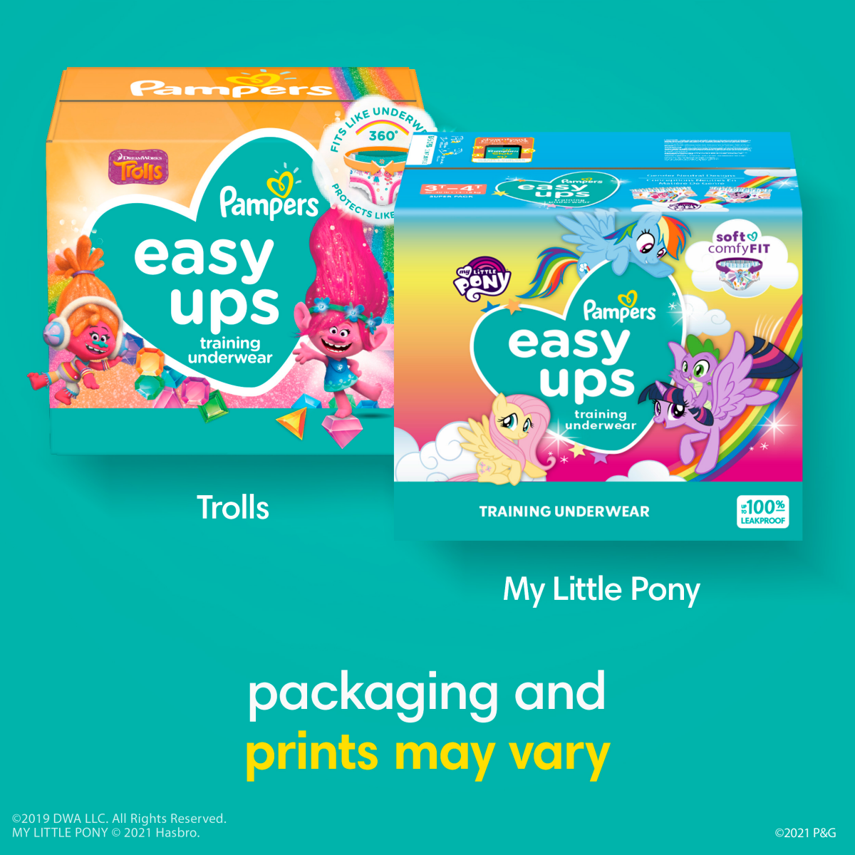 PAMPERS BABY DRY My Little Pony Easy Ups 5T-6T Training Underwear Size ...