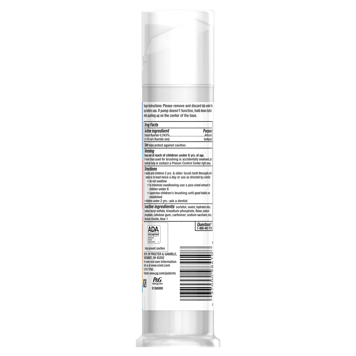 Crest Kid's Cavity Protection Toothpaste Pump (children and toddlers 2 ...