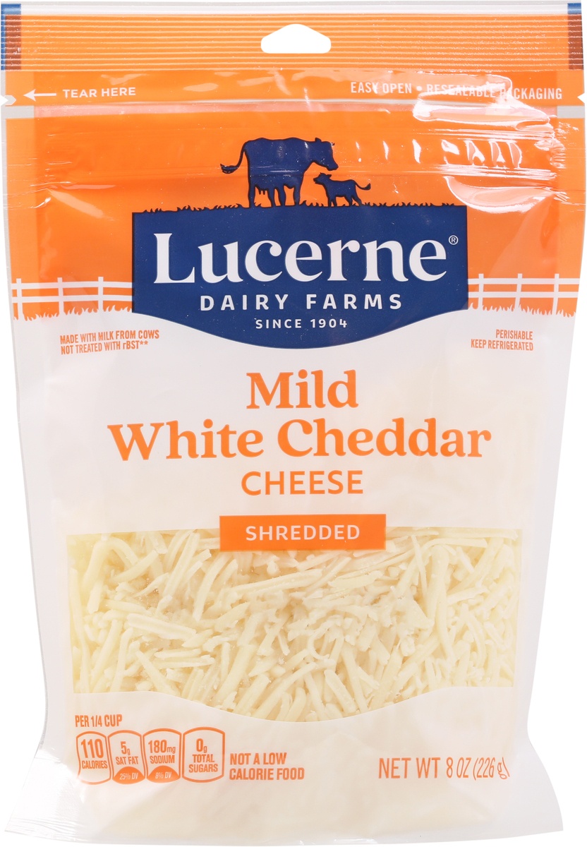 Lucerne Dairy Farms Cheese, Shredded, Mild White Cheddar 8 oz | Shipt