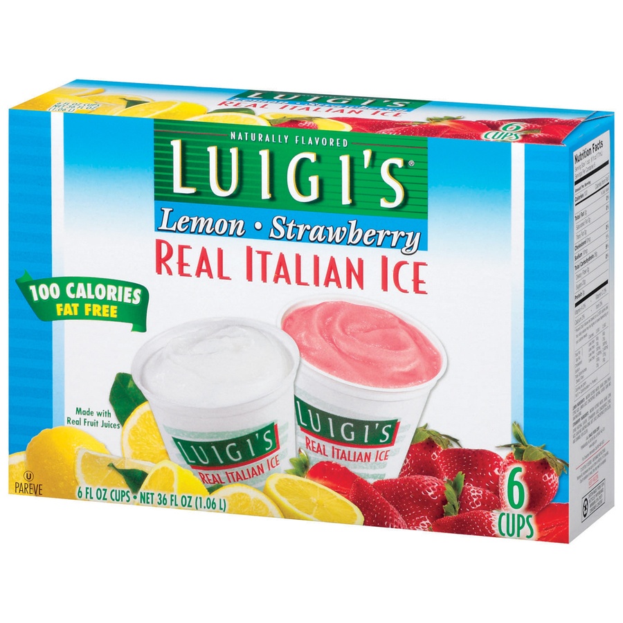Luigi's Lemon And Strawberry Real Italian Ice 6 ct; 6 oz | Shipt