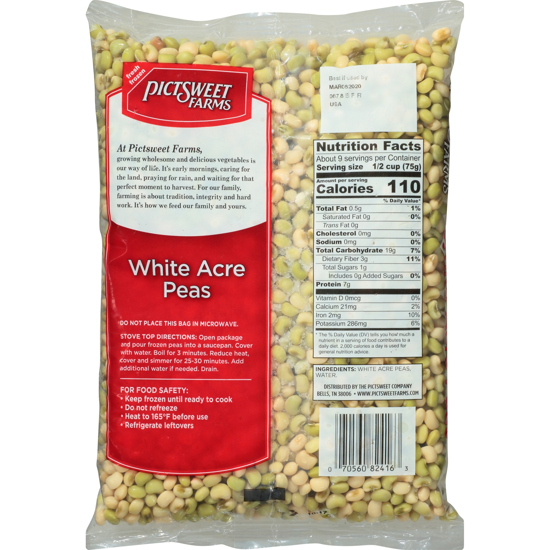 PictSweet Clear Bag White Acre Peas 24 oz | Shipt