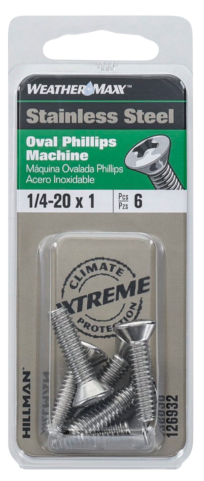 Hillman 1/4-in - 20 x 1-in Phillips -Drive Machine screws ( 6 -Count ...