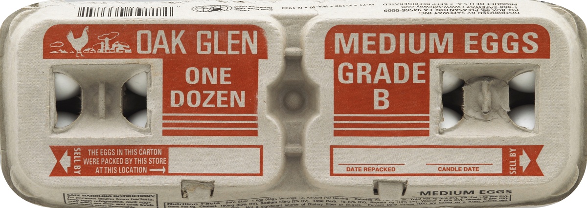 Oak Glen Grade B Medium Eggs 12 ct | Shipt
