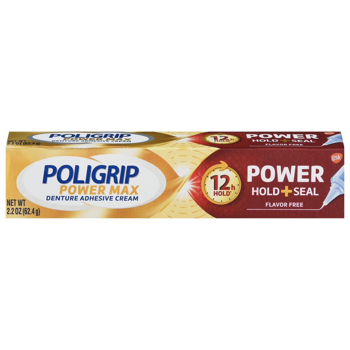 Poligrip Power Max Flavor Free Denture Adhesive Cream Twin Value Pack 2 ...