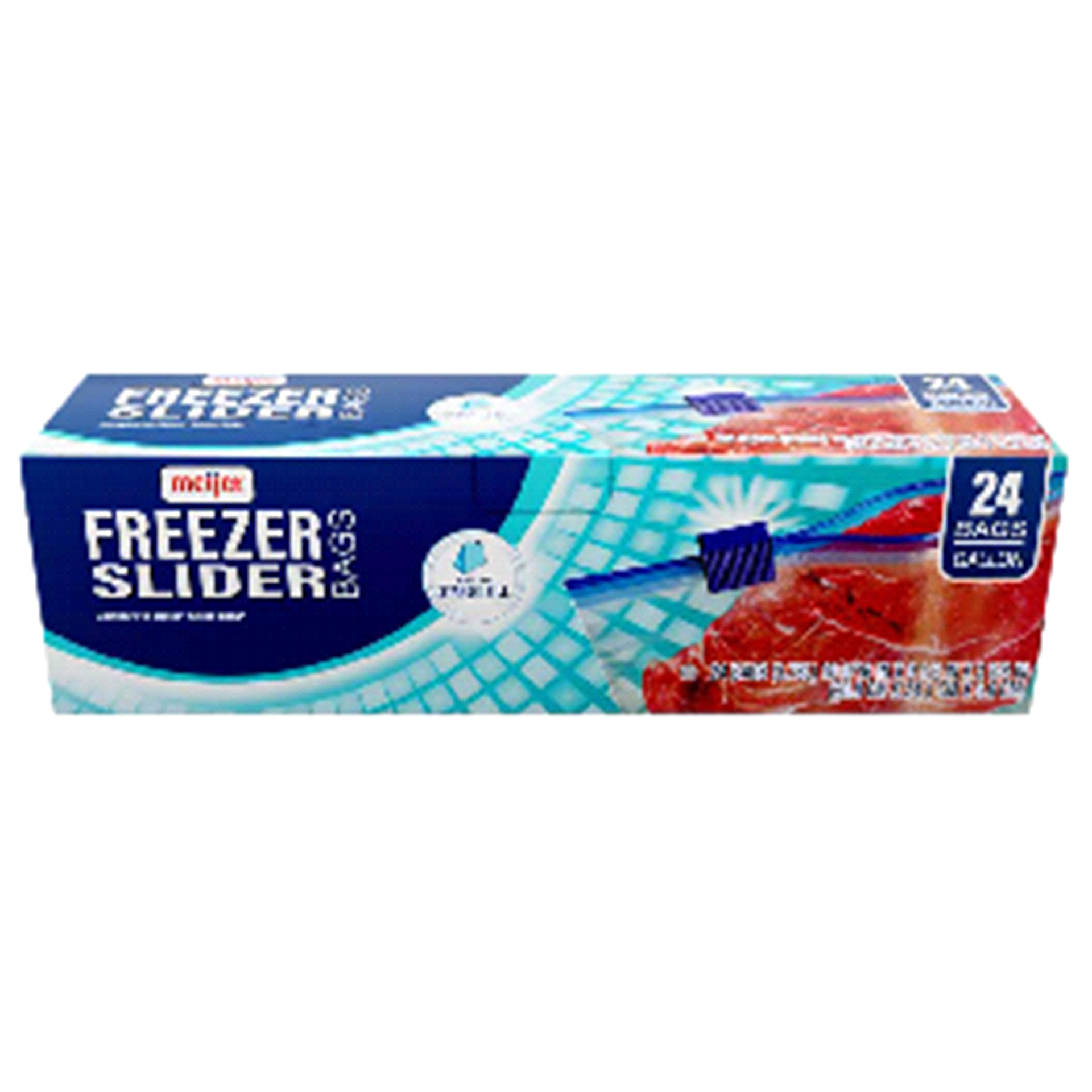 Meijer Slider Lock Freezer Bags with Expandable Bottom, Gallon 24 ct ...