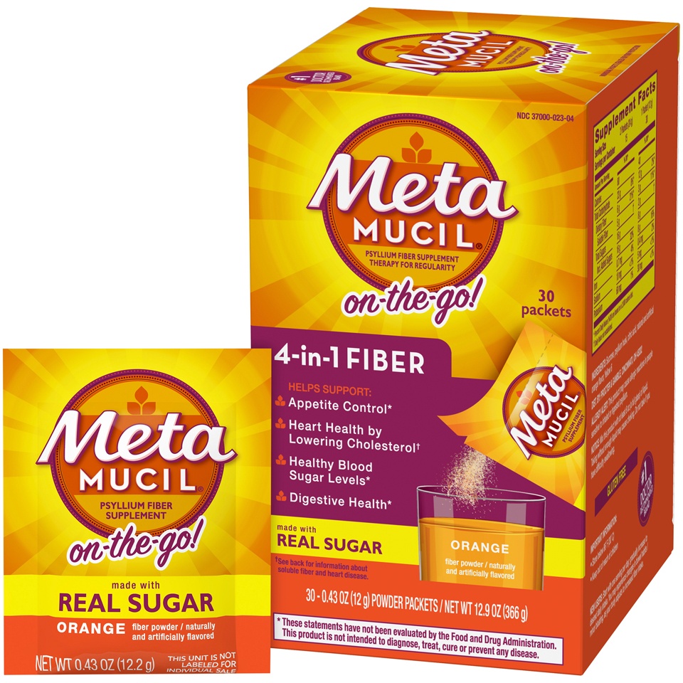Metamucil Multi-health Psyllium Fiber Supplement Powder With Real Sugar ...