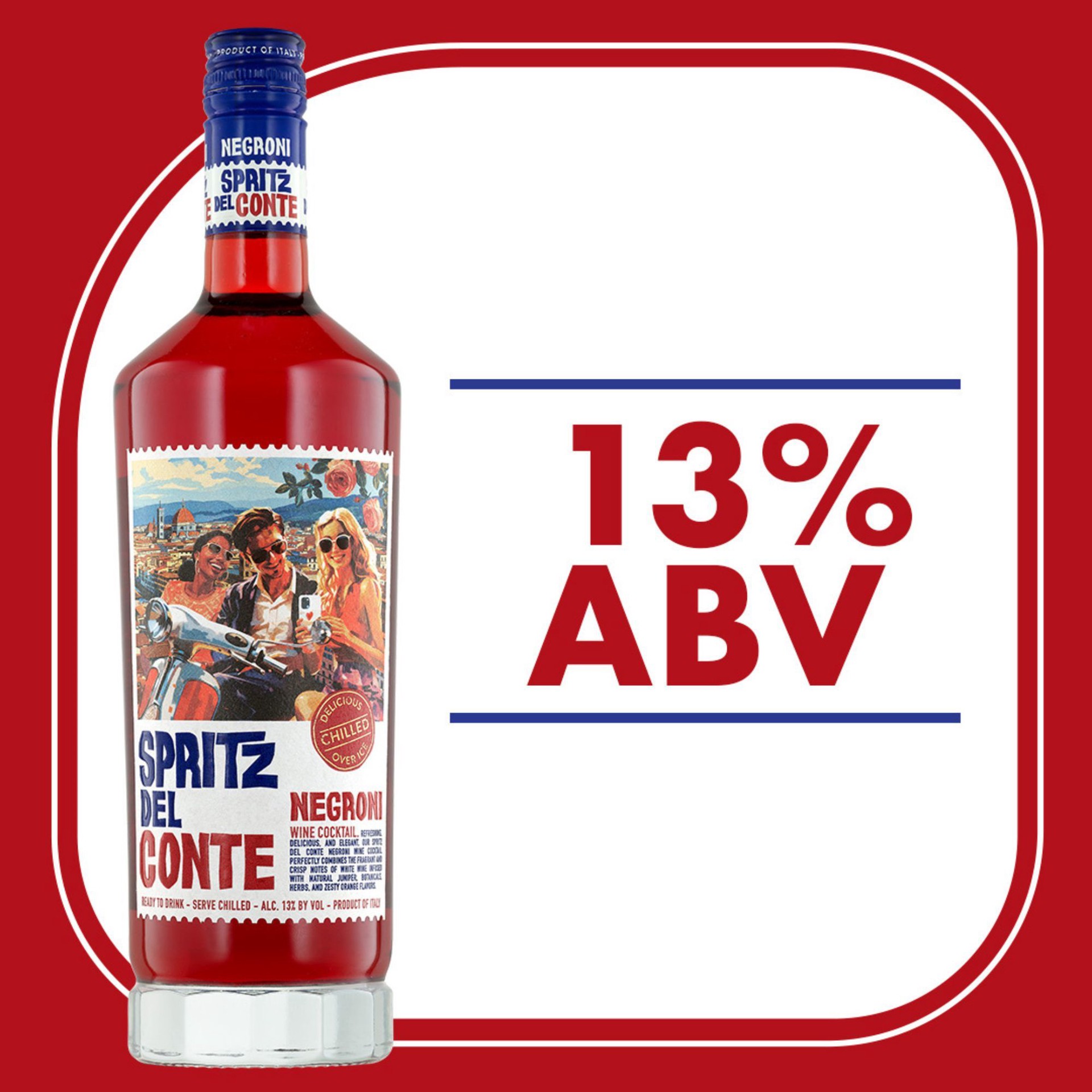 Spritz Del Conte Negroni Italian Aperitif-Style Spritz Cocktail 750 ml ...