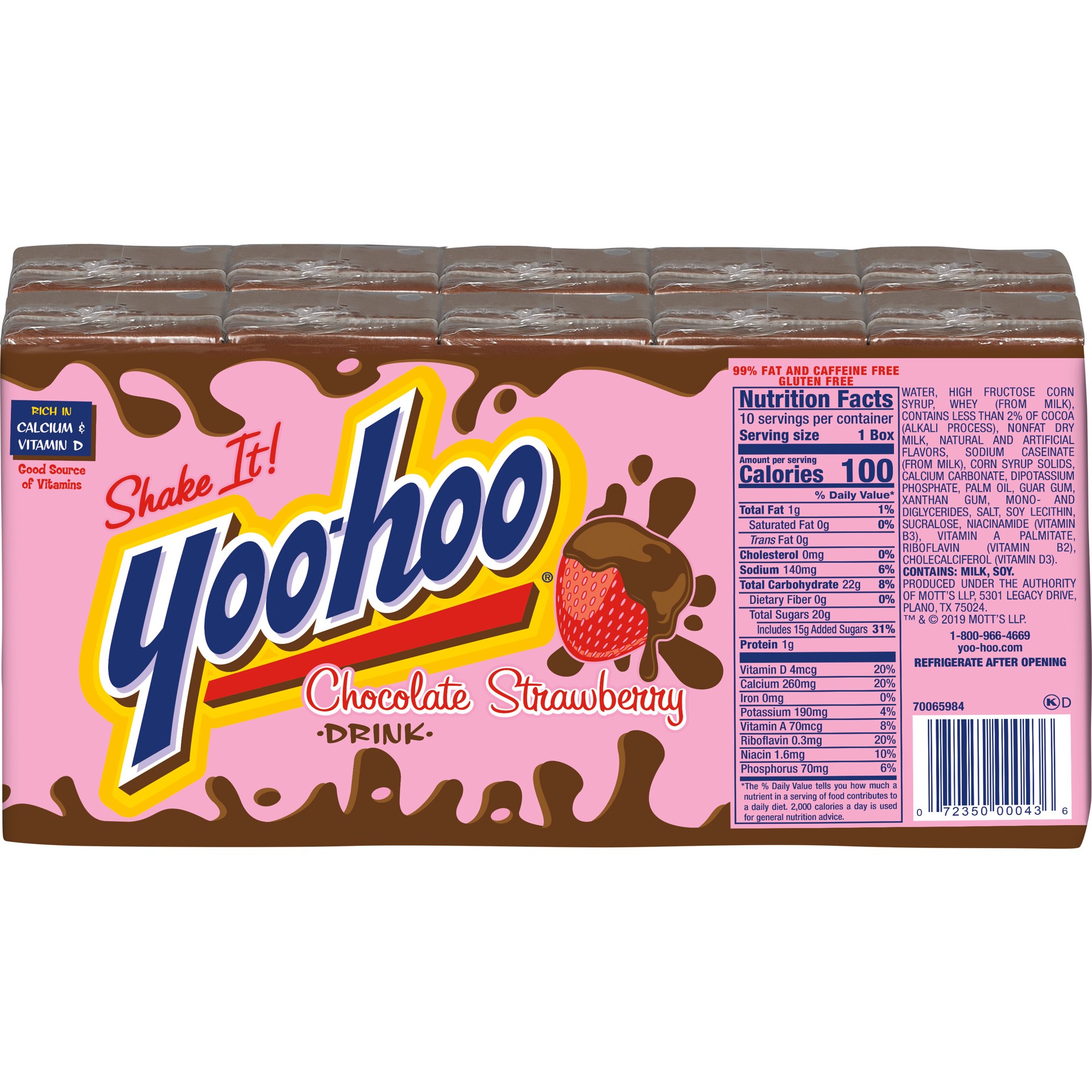 Yoo-hoo Chocolate Strawberry Drink, 6.5 fl oz boxes, 10 pack 10 ct | Shipt