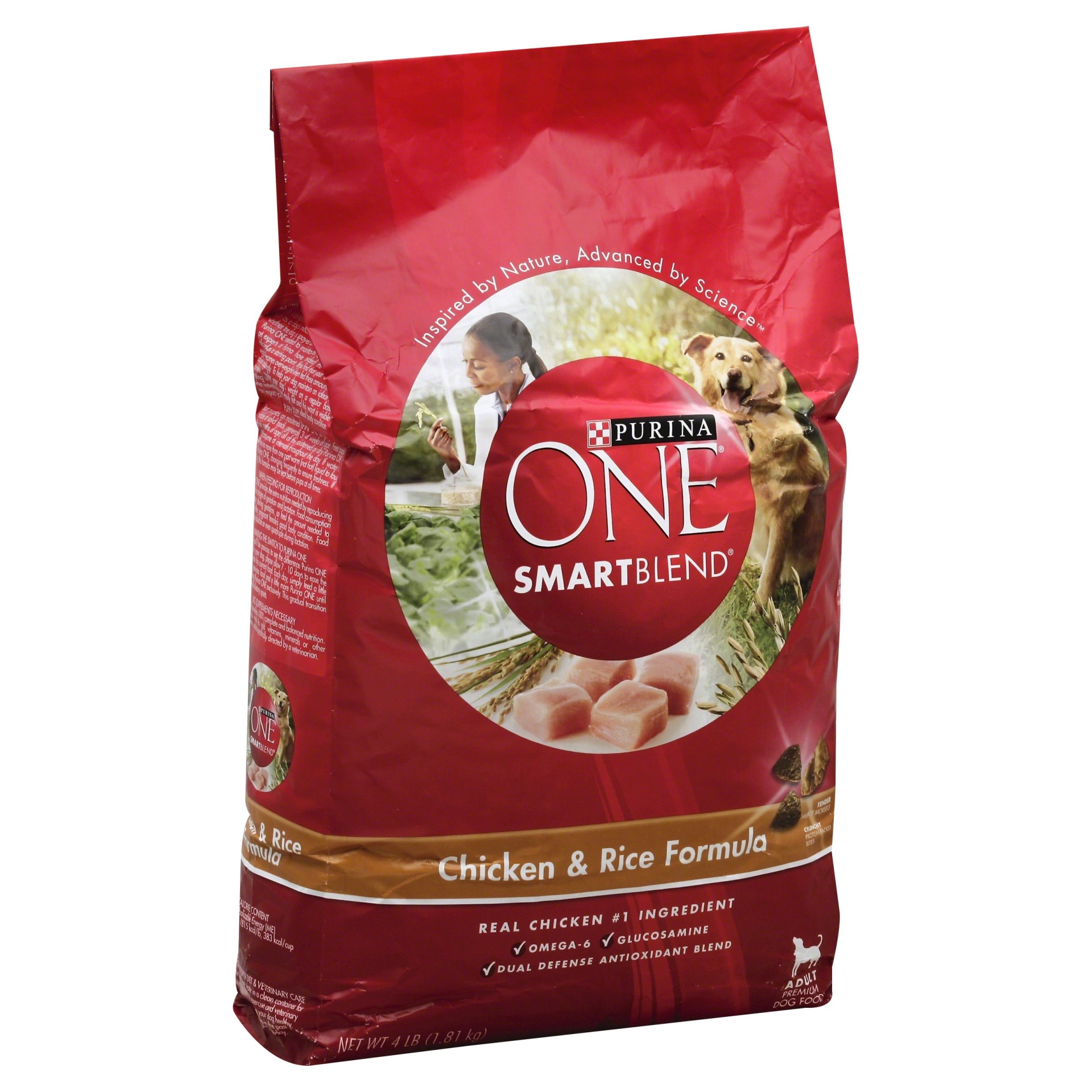 Purina One SmartBlend Chicken & Rice Formula Adult Premium Dog Food 4 ...