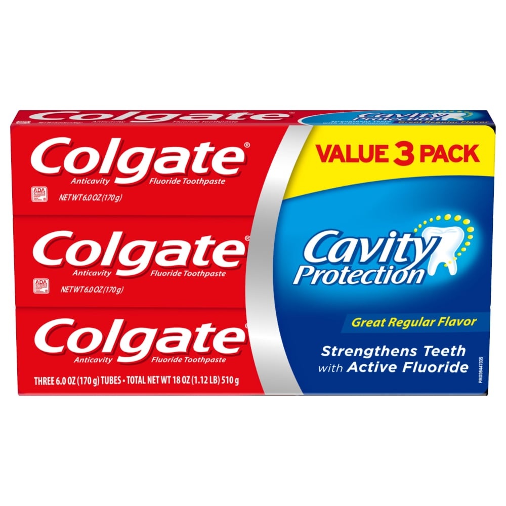 Colgate Cavity Protection Fluoride Toothpaste Great Regular Flavor ...