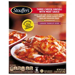 Stouffer's Large Family Size Three Cheese Ravioli With Meat Sauce ...