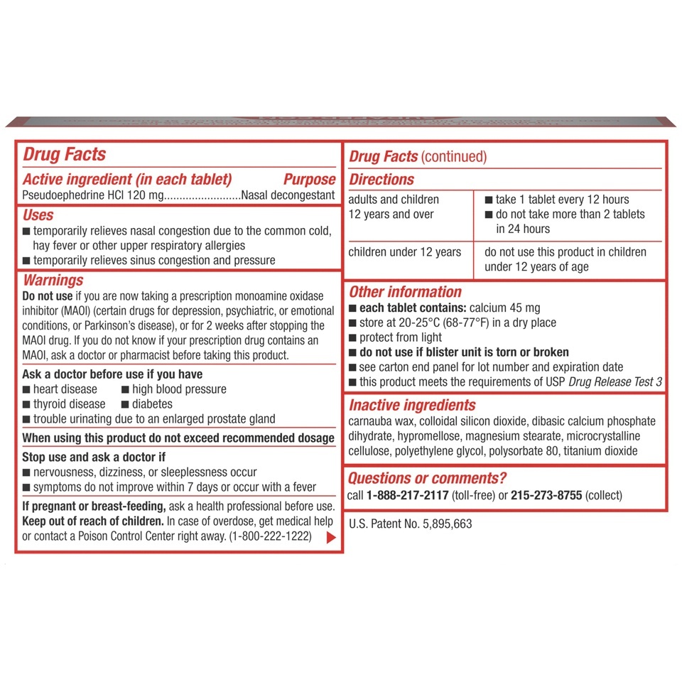 Sudafed 12 Hour Sinus Long-Acting Nasal Decongestant - 10 CT 10 ct | Shipt