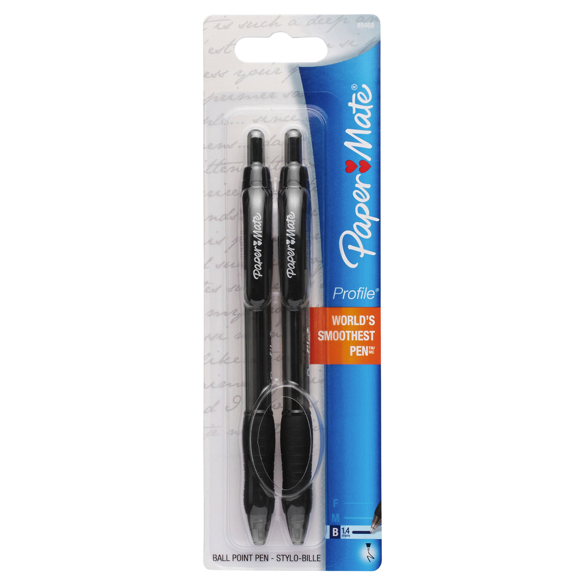 Paper Mate Profile Black Ballpoint Retractable Pen 2 ct | Shipt