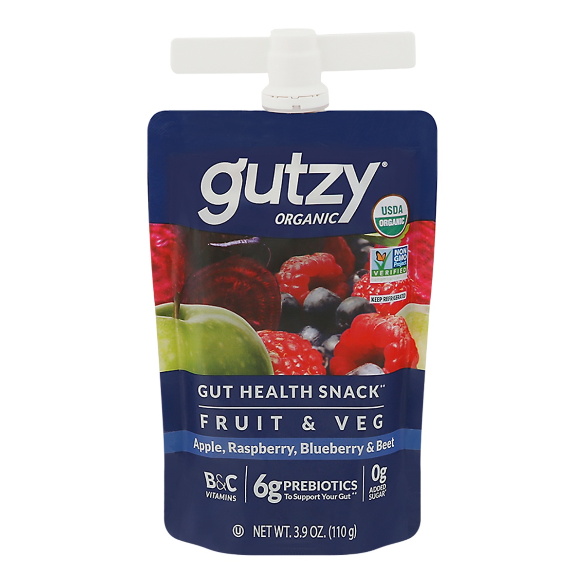 Gutzy Organic Fruit and Vegetable Snack, Apple Raspberry Blueberry Beet ...