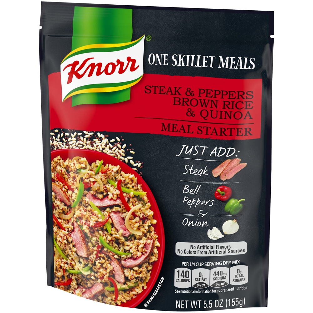 Knorr One Skillet Meals Meal Starter Steak & Peppers Brown Rice ...