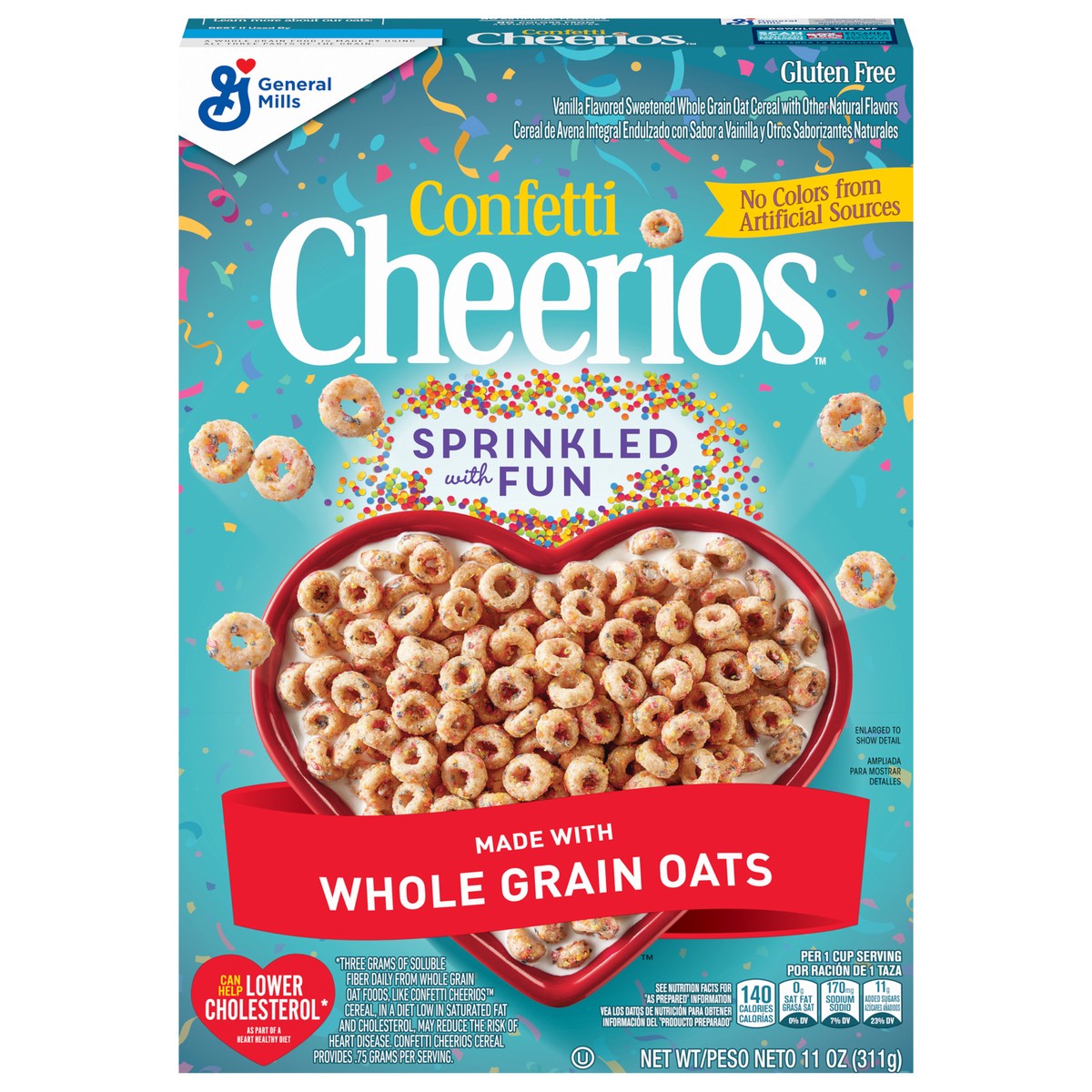 Confetti Cheerios Cereal, Limited Edition Heart Shapes, Affirmations ...