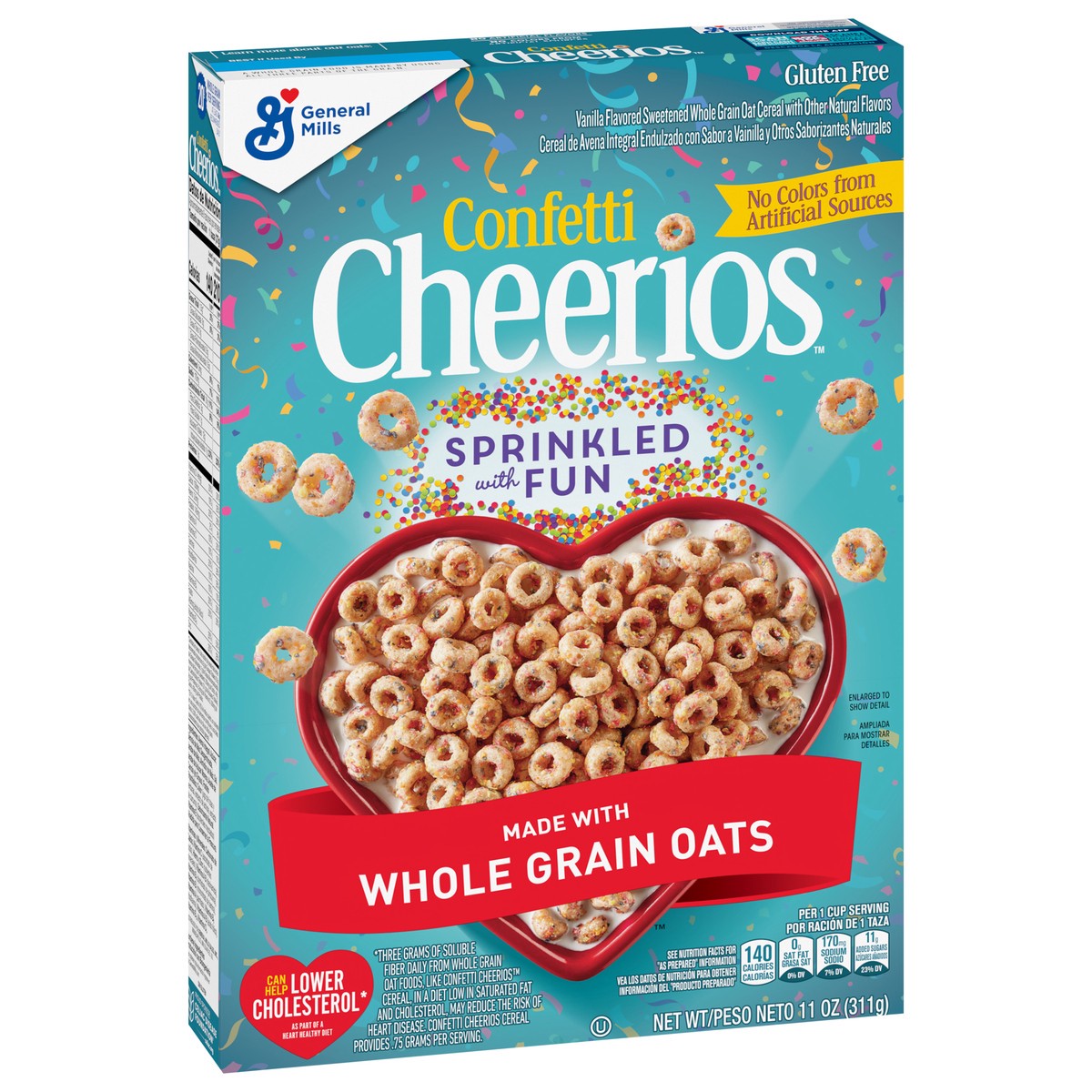 Confetti Cheerios Cereal, Limited Edition Heart Shapes, Affirmations ...