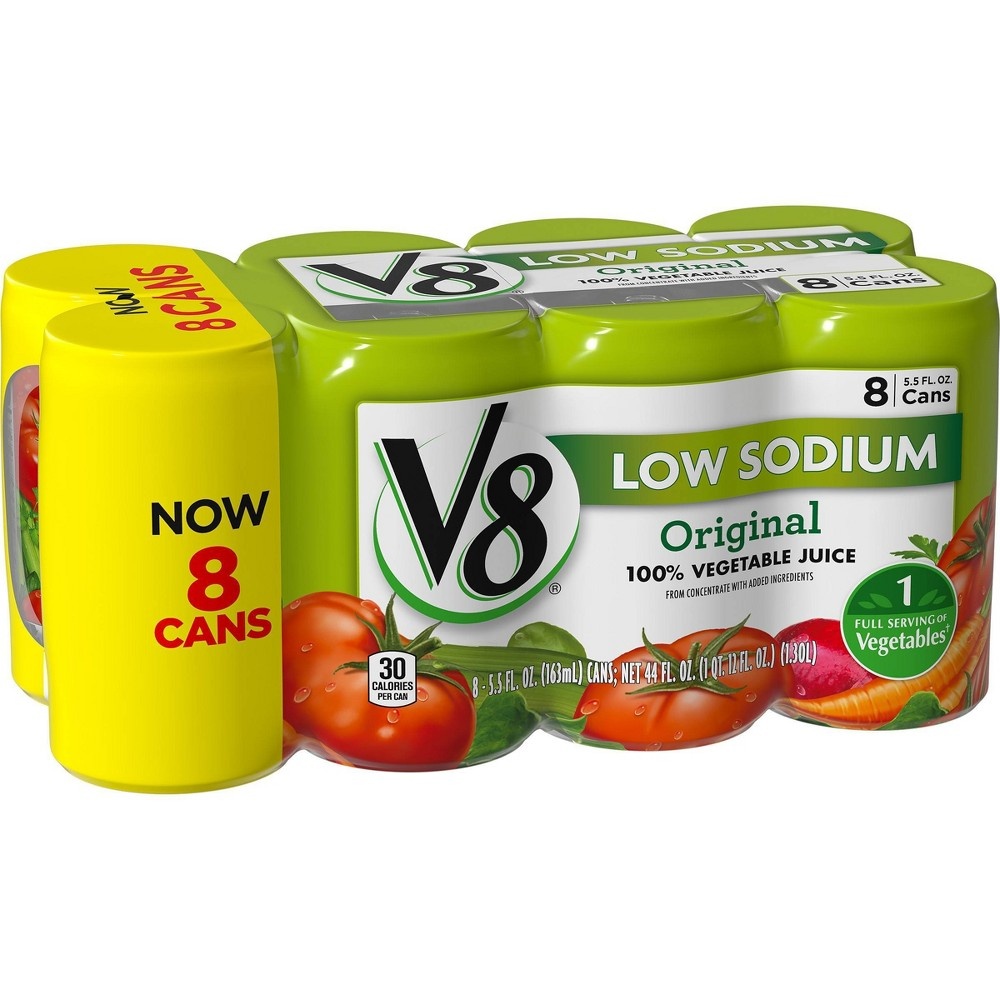 V8 Original Low Sodium 100% Vegetable Juice 8 ct; 5.5 fl oz | Shipt