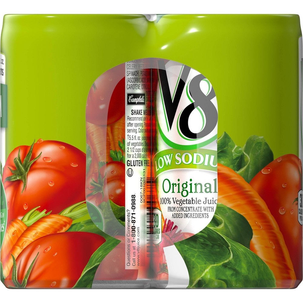 V8 Original Low Sodium 100% Vegetable Juice 8 ct; 5.5 fl oz | Shipt