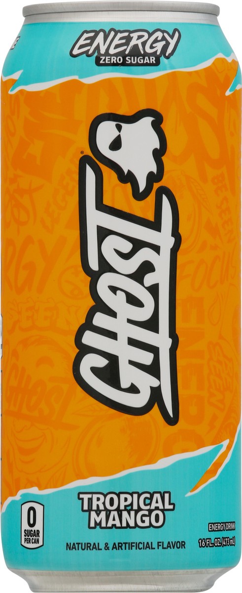 Ghost Zero Sugar Energy Drink\, Tropical Mango\, 16 fl oz can 16 fl oz ...
