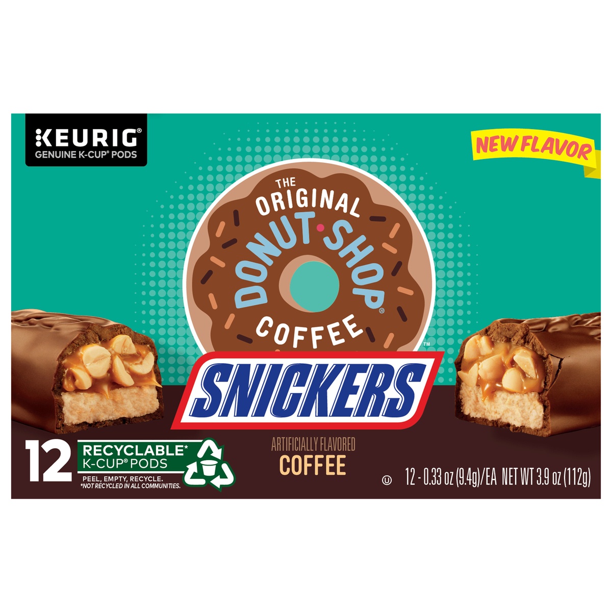 The Original Donut Shop Snickers Coffee, Keurig Single Serve K-Cup Pods ...
