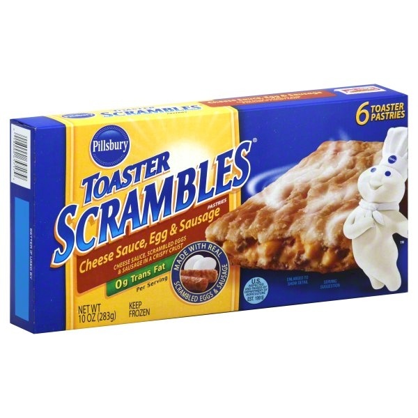 Pillsbury Toaster Scrambles Cheese Sauce Egg Sausage Toaster Pastries 6 ...