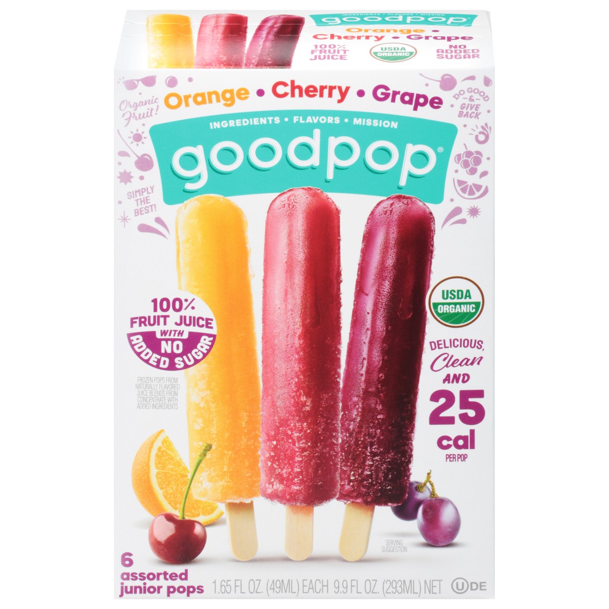 GoodPop Assorted Junior Pops, Assorted Wrapper 6 - 1.65 fl oz Pops 6 ct ...