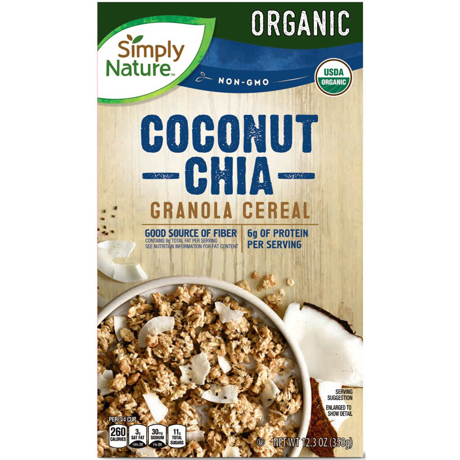 Simply Nature Organic Coconut Chia Granola 12.3 oz | Shipt