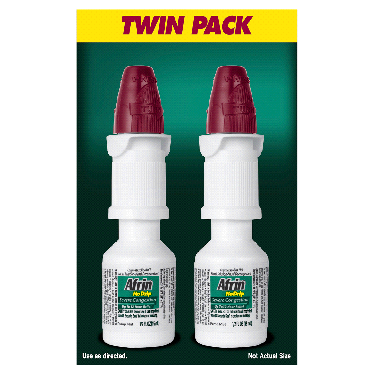 Afrin Pump Mist Severe Congestion No Drip Maximum Strength Twin Pack 1 ...