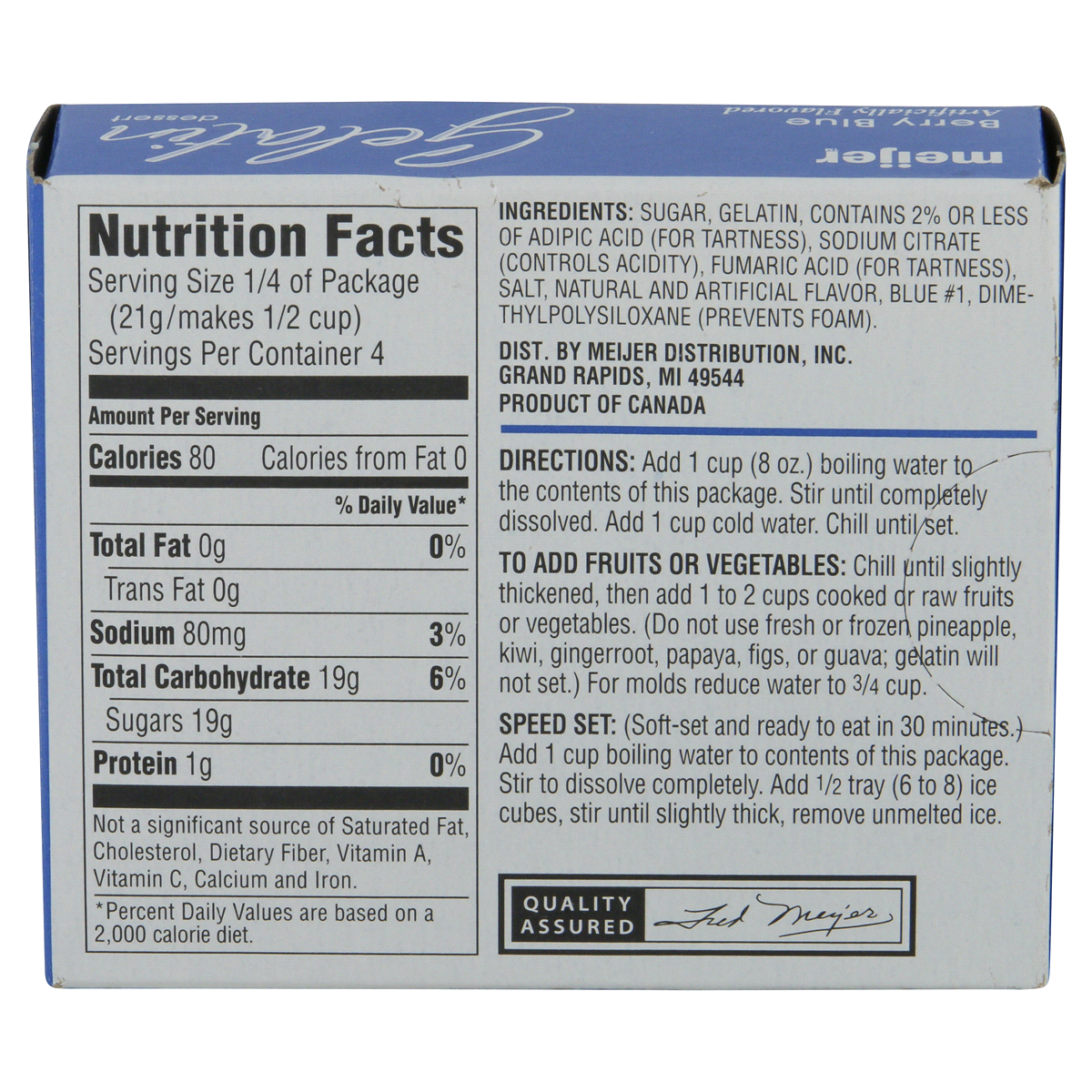 Meijer Berry Blue Gelatin 3 oz | Shipt