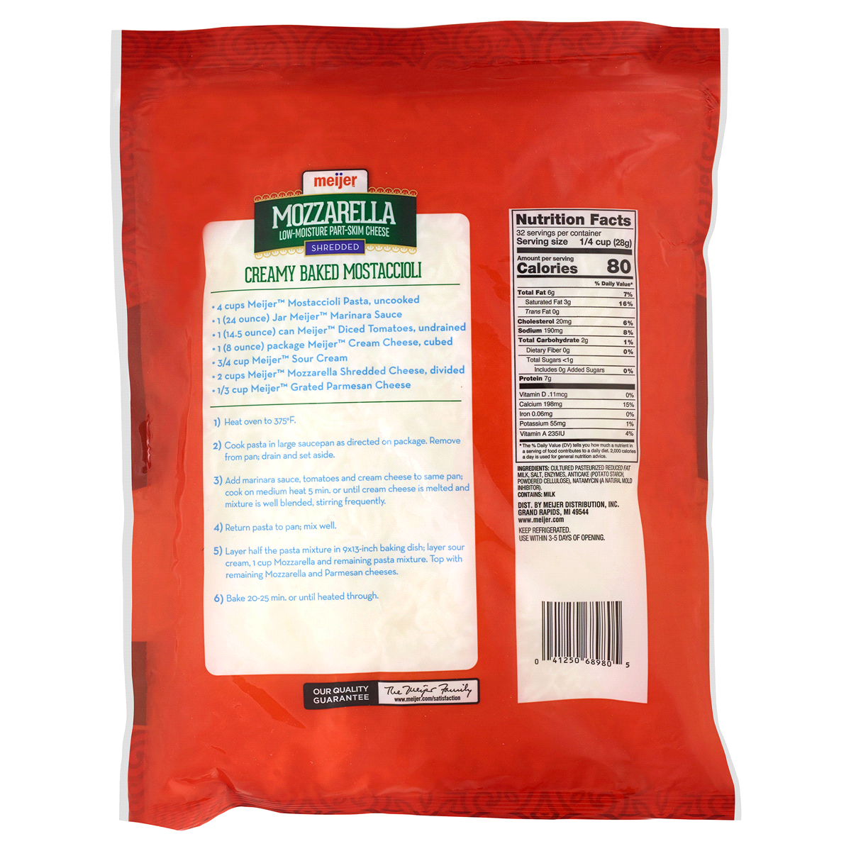 Meijer Mozzarella Shredded Cheese 32 oz | Shipt