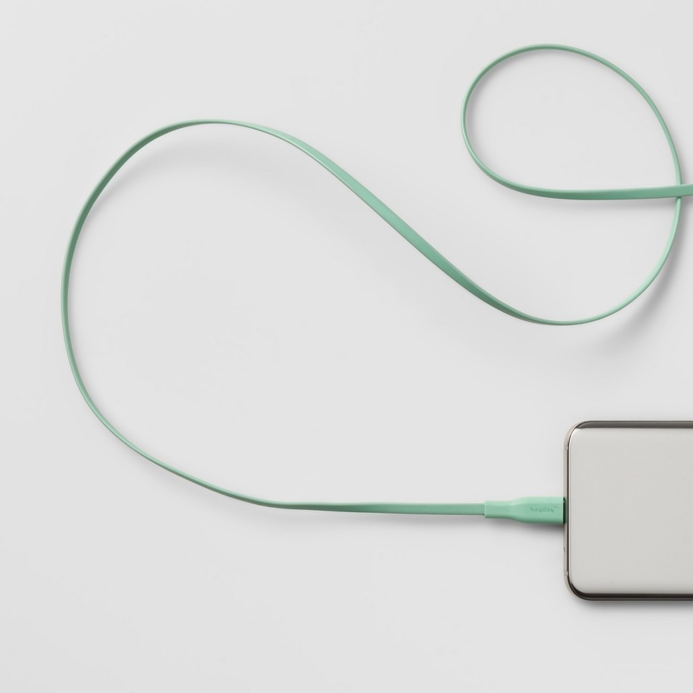 heyday USB-C to USB Flat TPU Cable - Teal 3 ft | Shipt