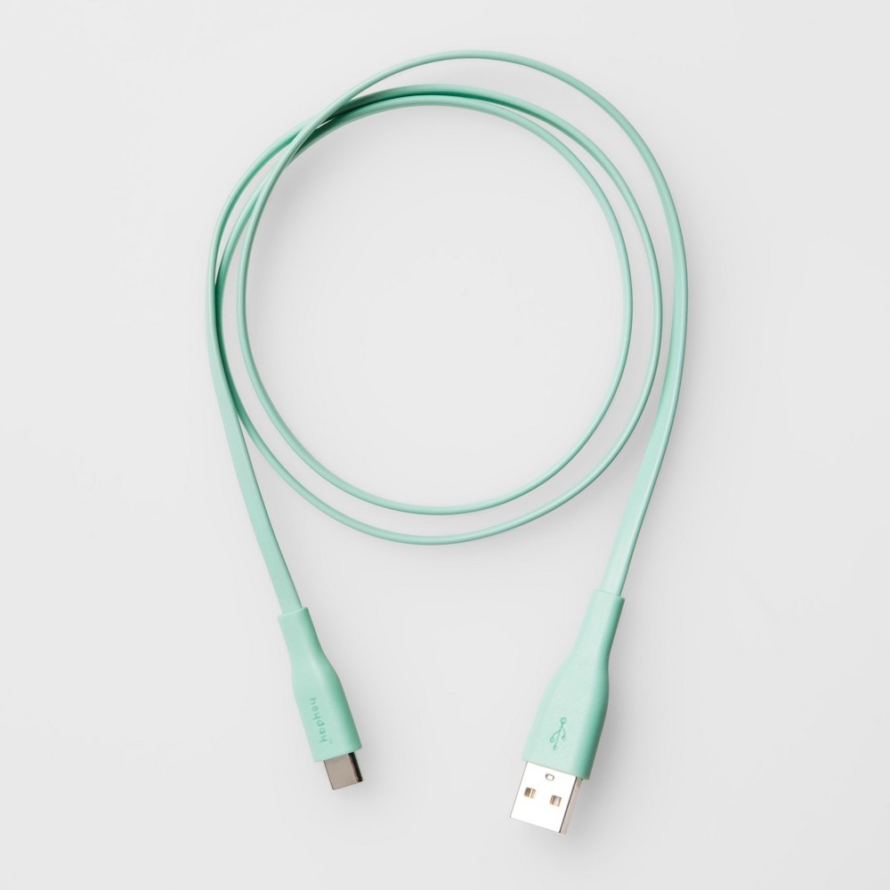 heyday USB-C to USB Flat TPU Cable - Teal 3 ft | Shipt