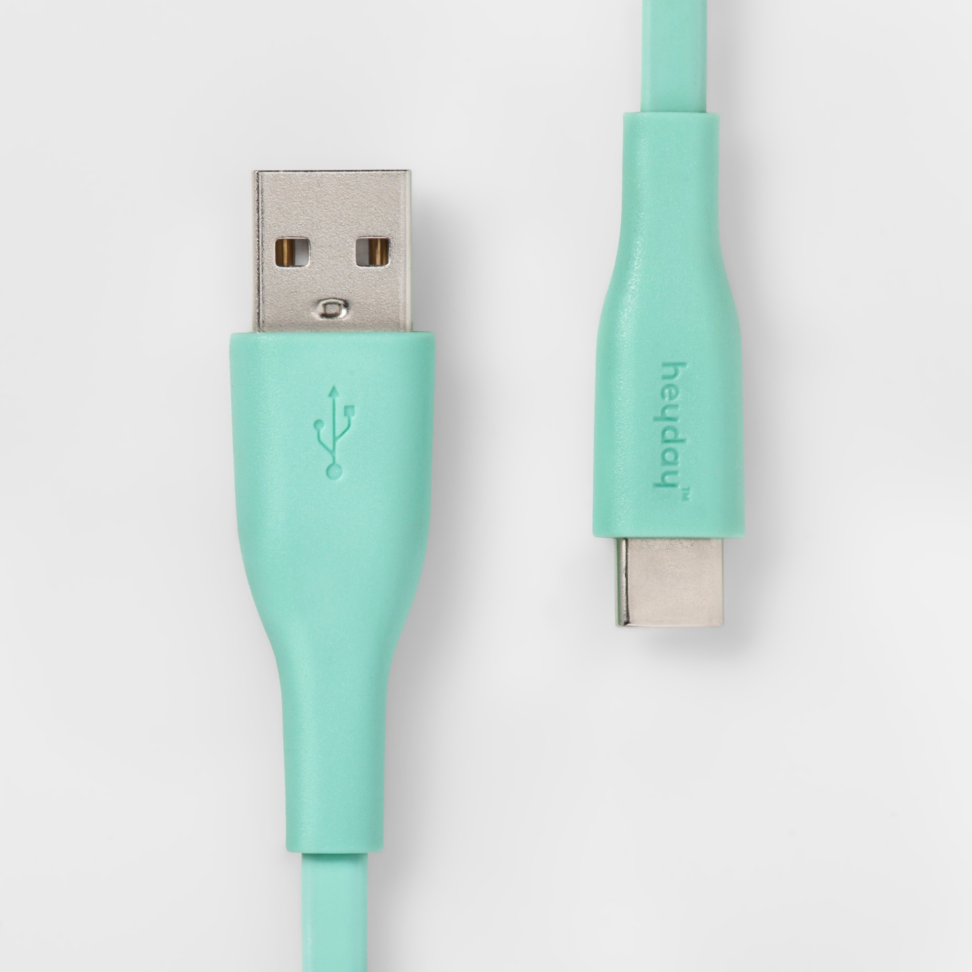 heyday USB-C to USB Flat TPU Cable - Teal 3 ft | Shipt