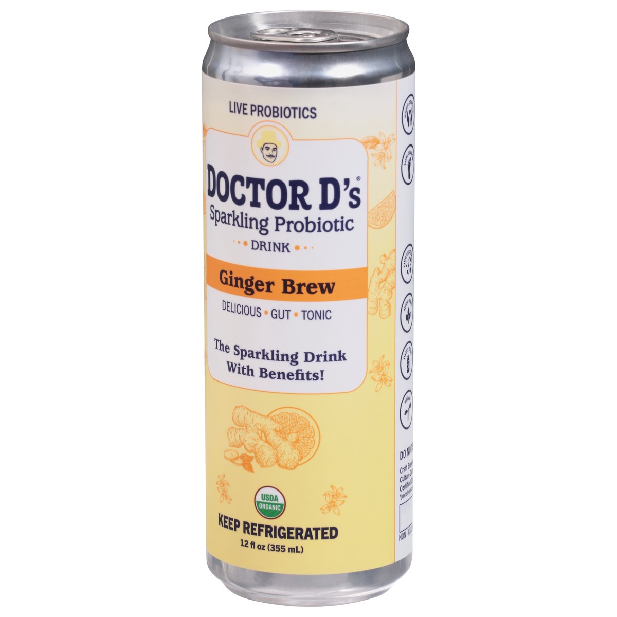 Doctor D's Sparkling Probiotic Drink Ginger Brew, 12 fl oz 12 fl oz | Shipt
