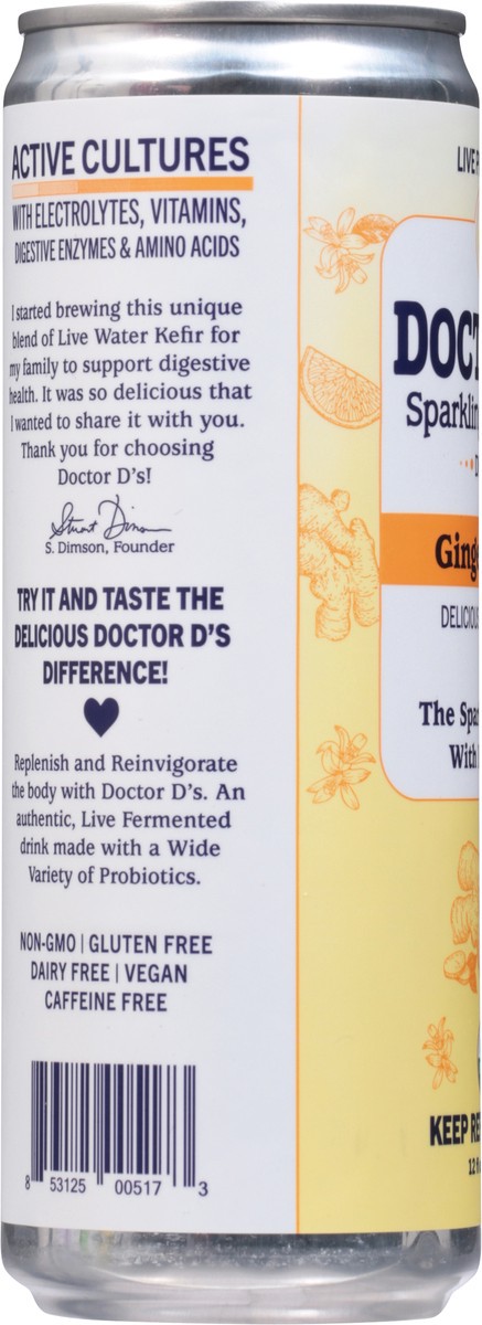 Doctor D's Sparkling Probiotic Drink Ginger Brew, 12 fl oz 12 fl oz | Shipt